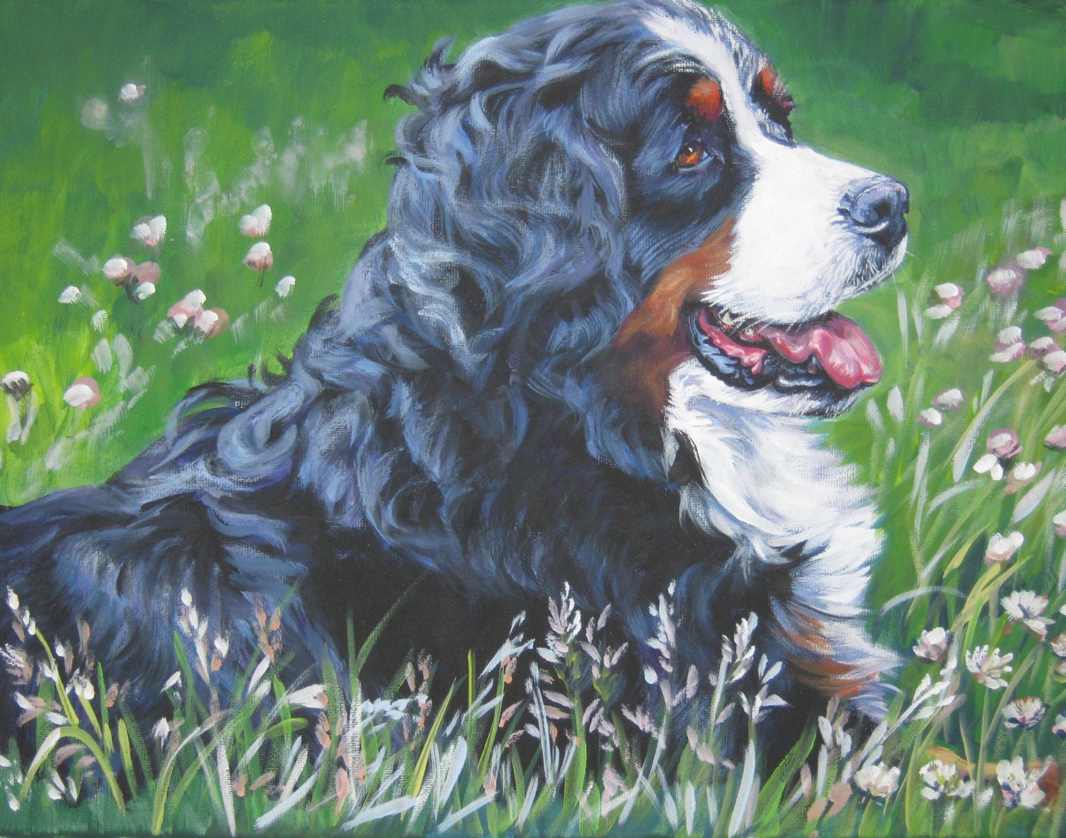 Bernese Mountain Dog Art Portrait CANVAS Print of LA Shepard - Etsy