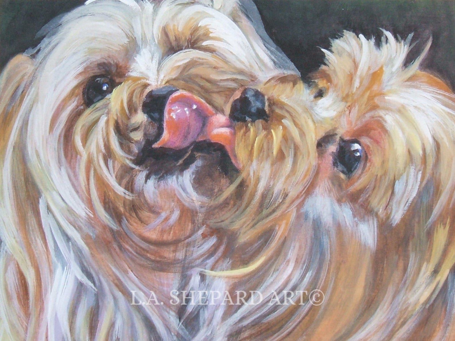 YORKSHIRE TERRIER Yorkie Dog Art Portrait Canvas PRINT of Lashepard ...