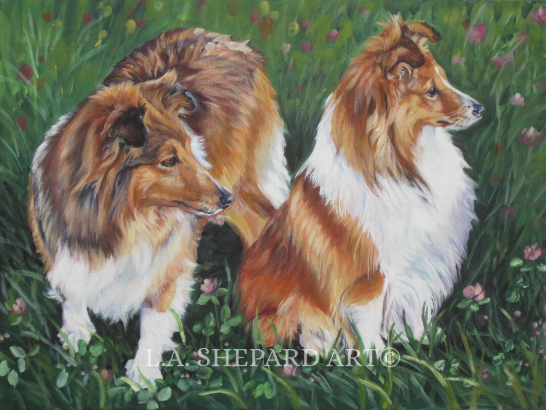 Shetland Sheepdog Sheltie Dog Art Print of LA Shepard Painting 8x10" - Etsy