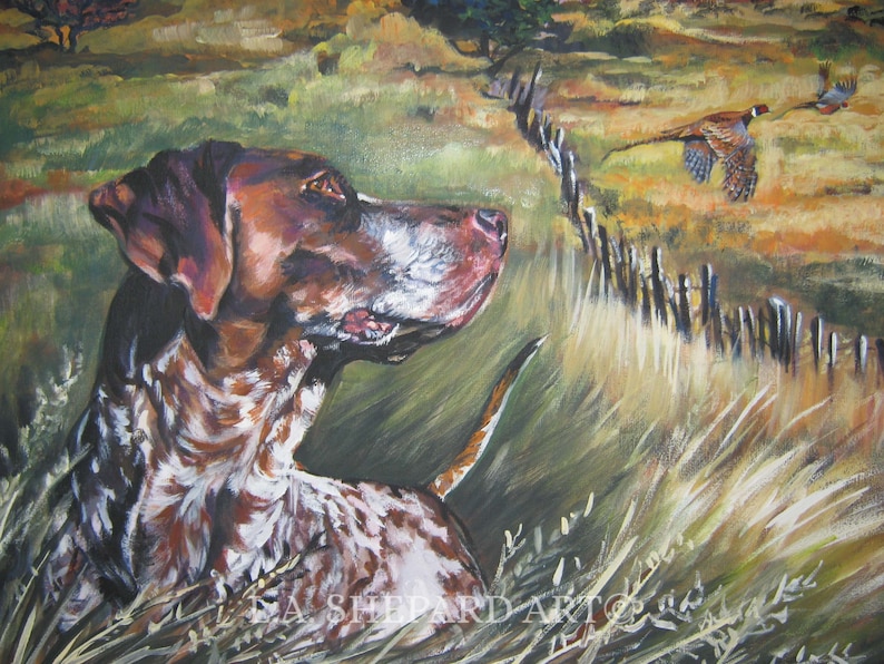German Shorthaired Pointer GSP Dog Portrait Art PRINT of - Etsy