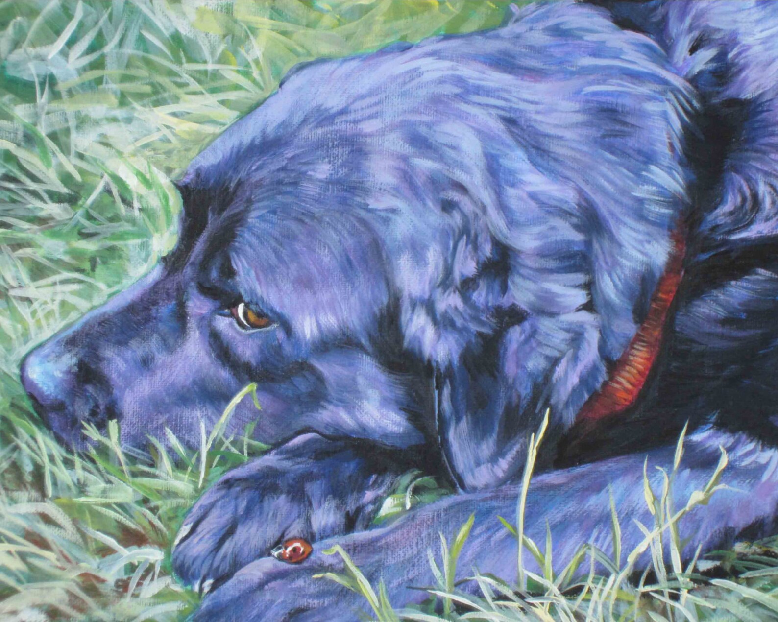 Labrador Retriever Dog Art Portrait CANVAS Print of LA Shepard - Etsy