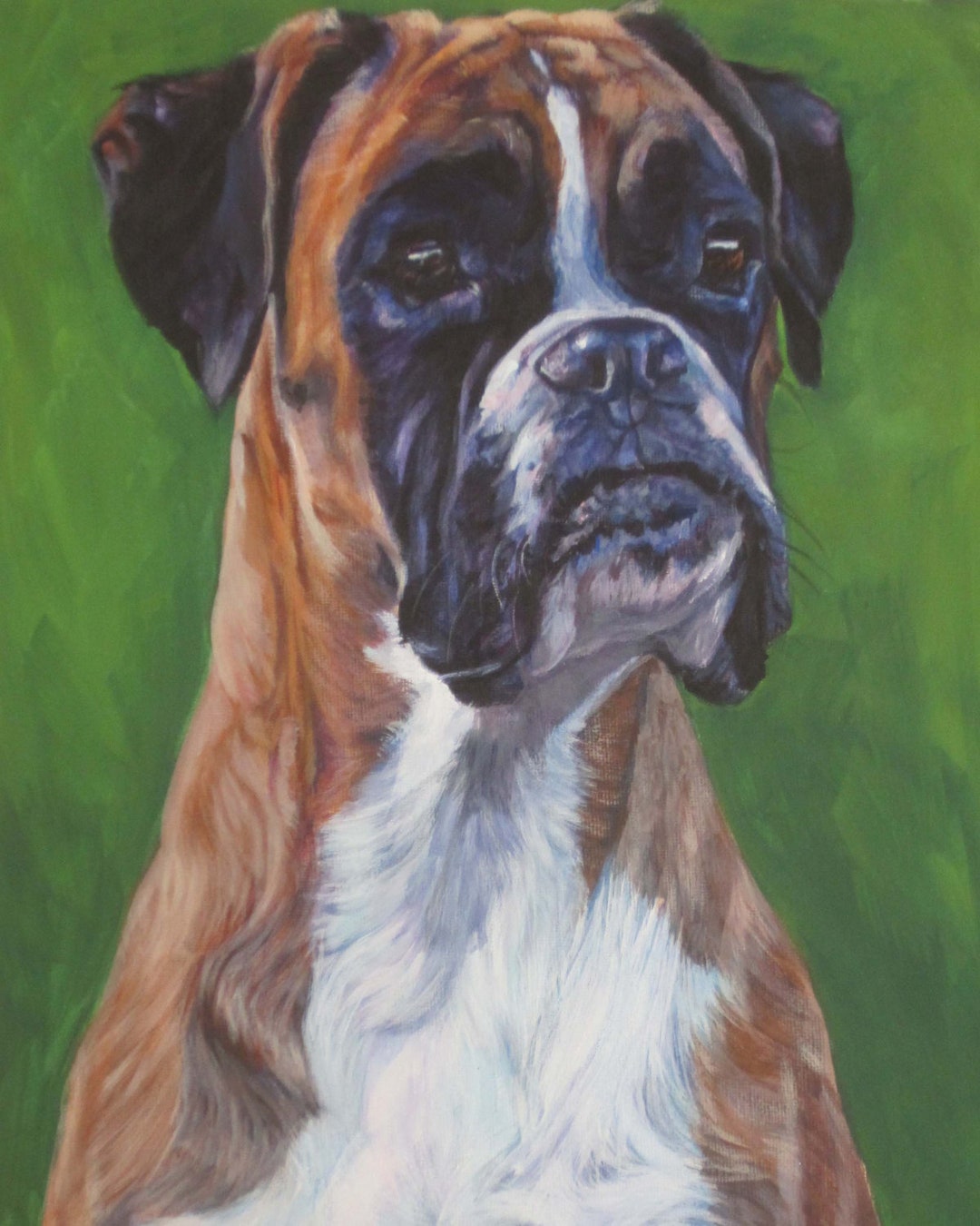 BOXER Dog Portrait Art PRINT of Lashepard Painting 8x10