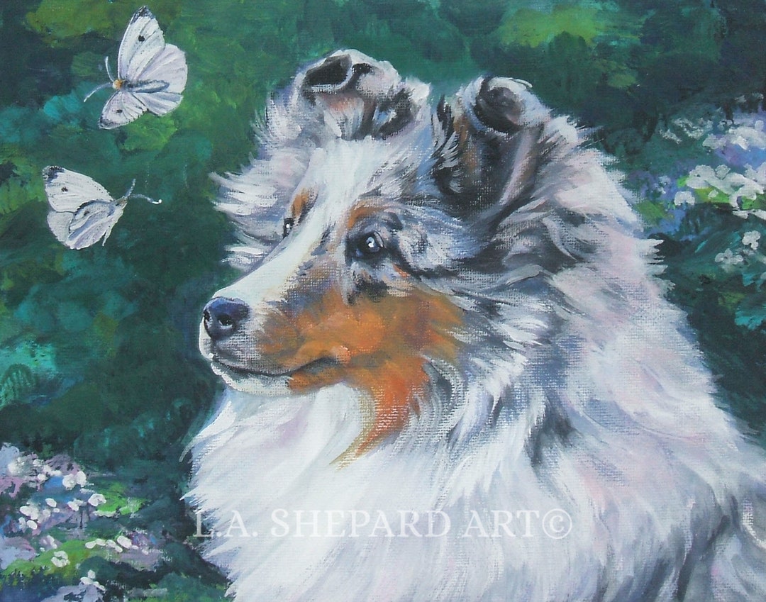 Shetland Sheepdog SHELTIE DOG ART Canvas Print of Lashepard Painting ...