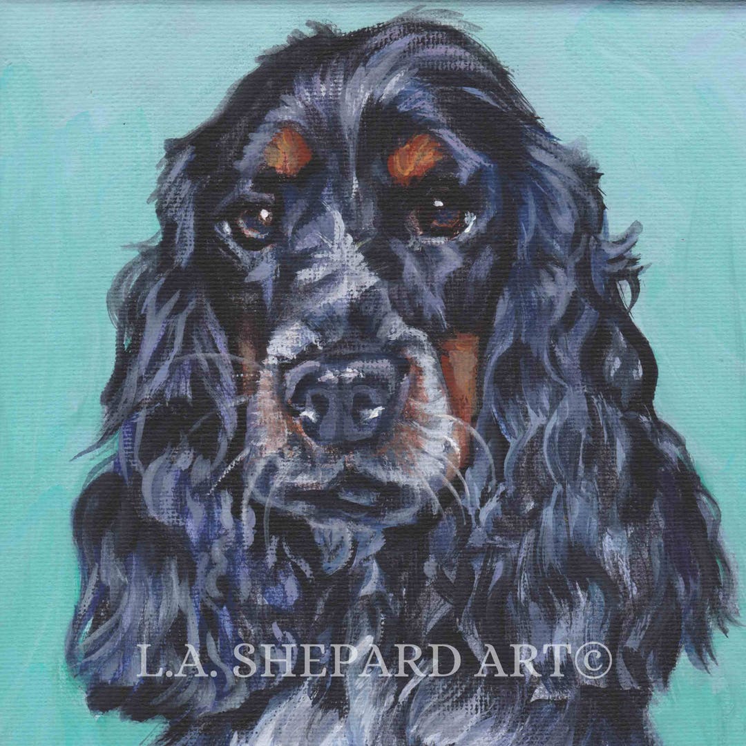 English COCKER SPANIEL Dog Art Portrait Canvas PRINT of Lashepard ...