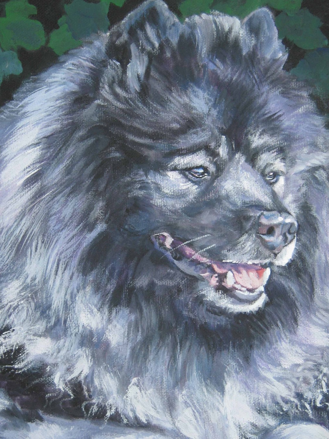 Keeshond Dog Portrait CANVAS Print of LA Shepard Painting - Etsy
