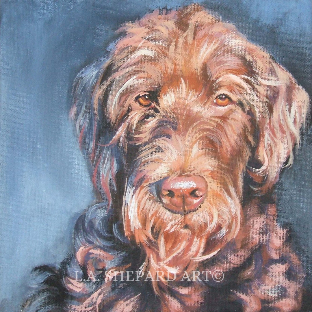 LABRADOODLE Dog Art Portrait PRINT of LA Shepard Painting 12x12 - Etsy