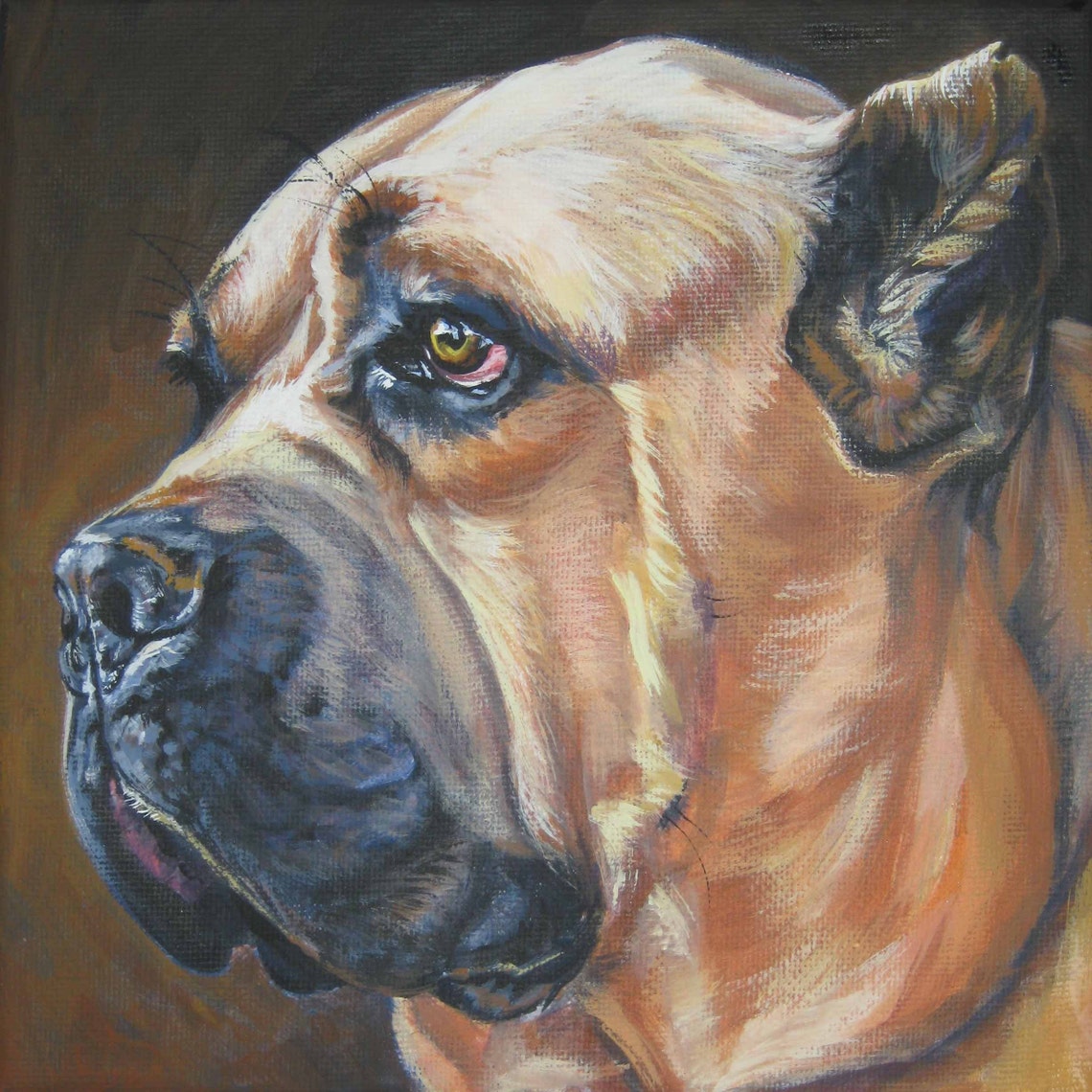 Cane Corso Art CANVAS Print of LA Shepard Painting 8x8 Dog Art - Etsy