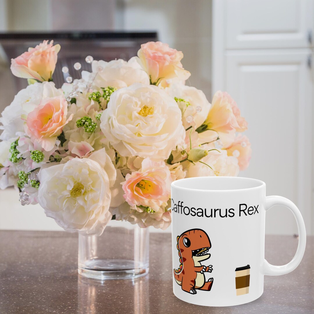 Caffosaurus Rex Coffee Mug Cute T-rex Cartoon With Coffee Cup Perfect ...