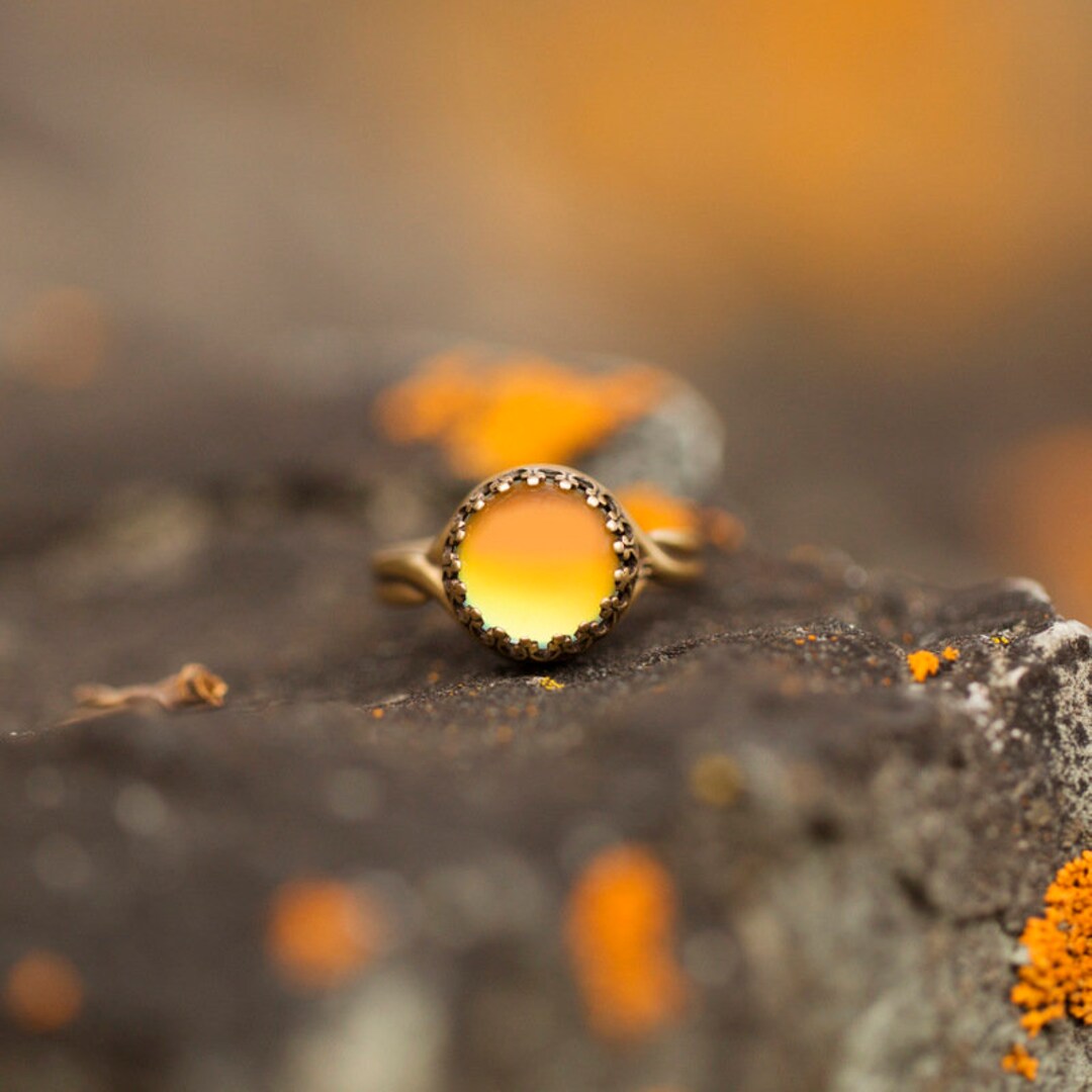 Small Brass Mood Ring| Real Color Changing Mood Jewelry| Hippie Style ...
