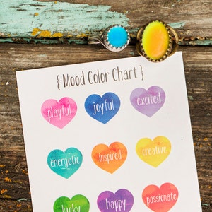 Silver Mood Ring Oval | Real Color Changing Mood Ring With Mood Color ...