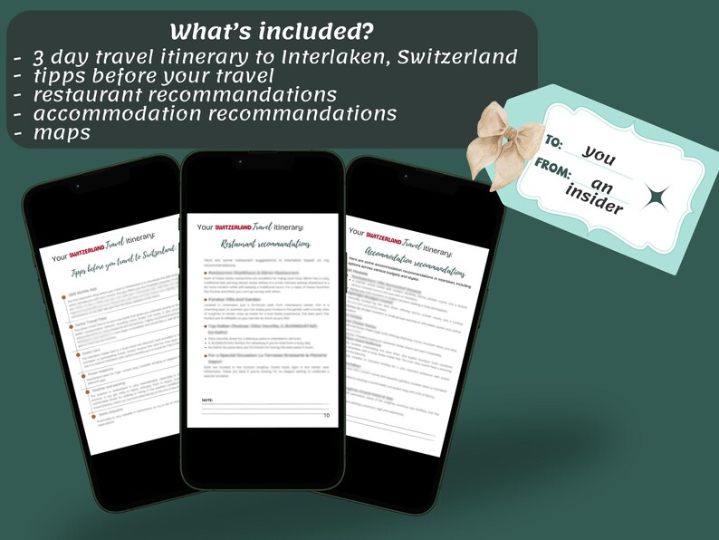 Switzerland Interlaken Travel Itinerary, Switzerland Travel Guide, PFD ...