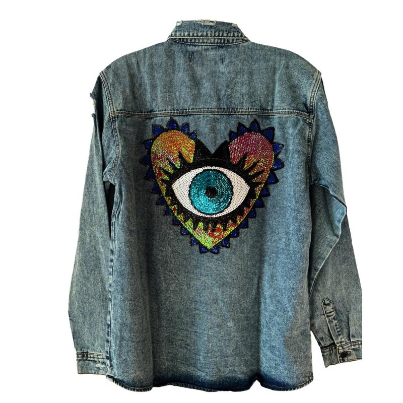Patch Denim Jacket - Etsy