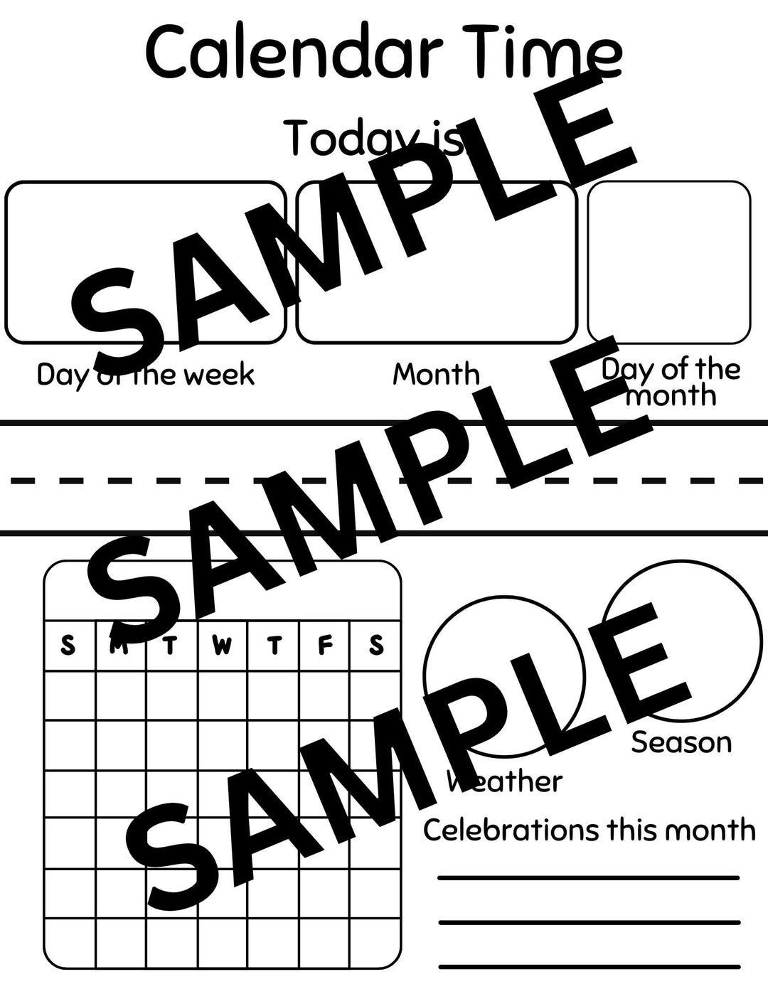 Calendar Time Velcro PDF - Etsy