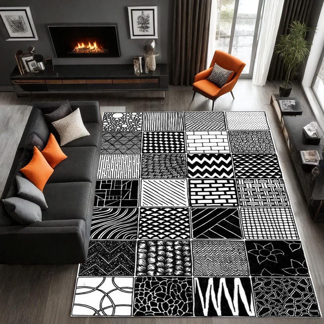 Herringbone Rugs,wavy Rugs,striped Rugs,black Rugs,white Rugs,modern ...