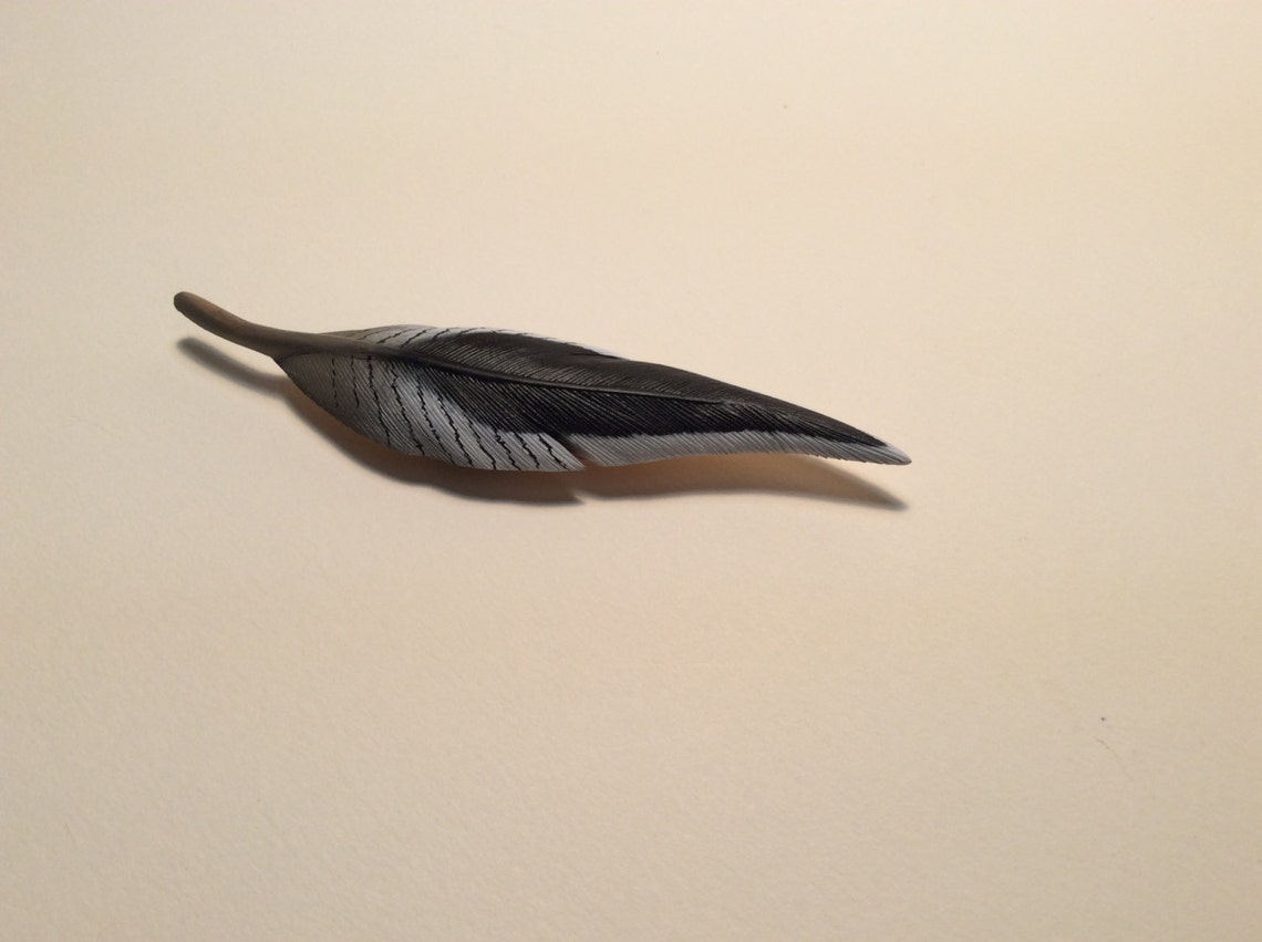 Hand Carved Pintail Drake Feather With Magnet - Etsy