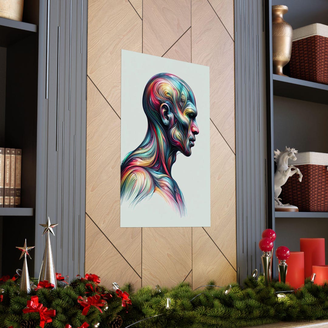 Colorful Abstract Human Profile Poster | Matte Vertical Poster - Etsy