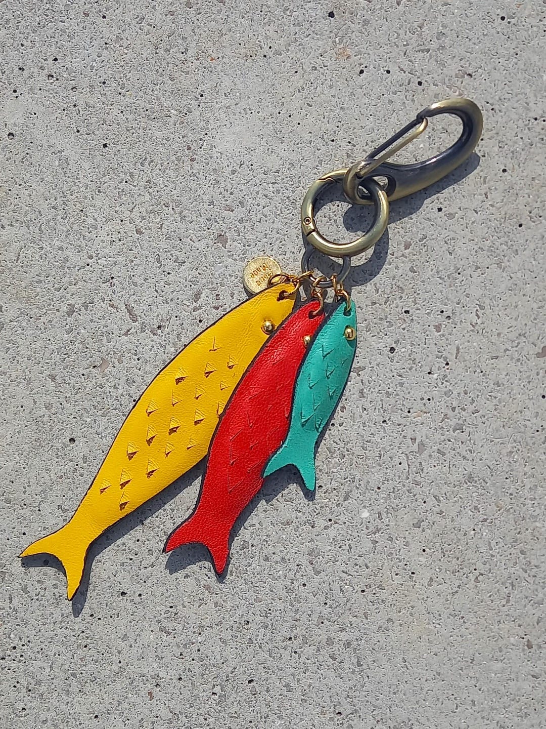 Leather Sardines Keychain | Leather Bag Charms | Handmade | Genuine ...