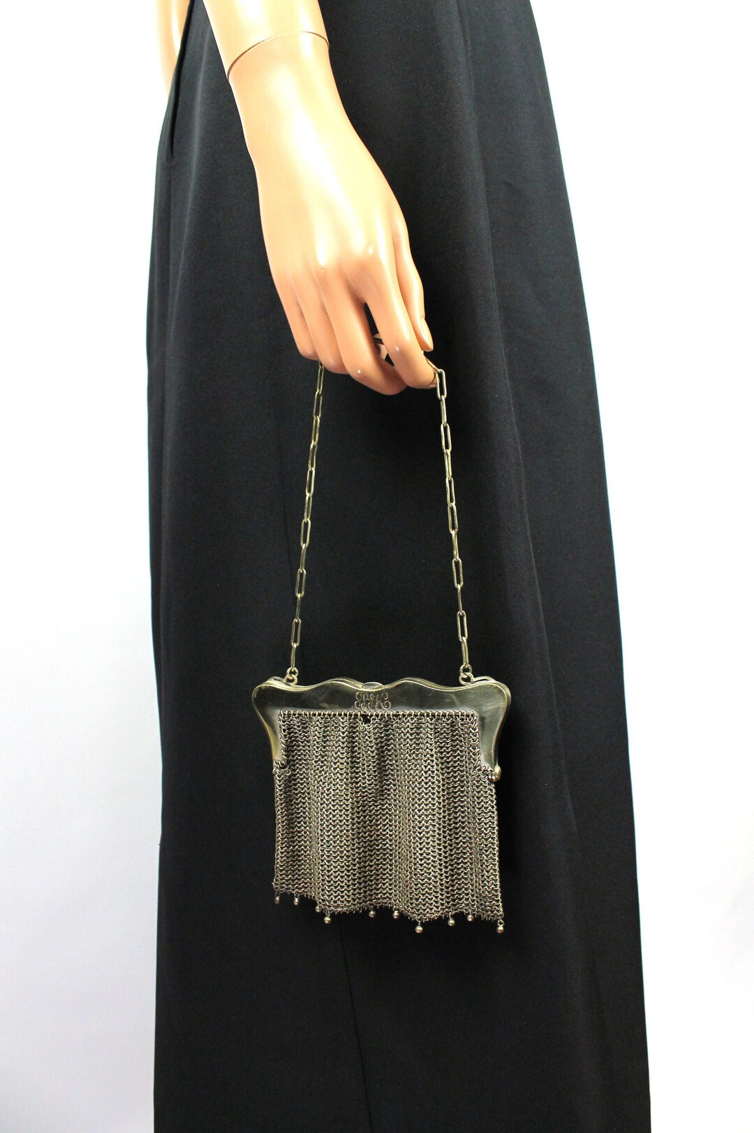 Vintage Chain Mail Purse 20s Art Deco German Soldered Silver Link ...