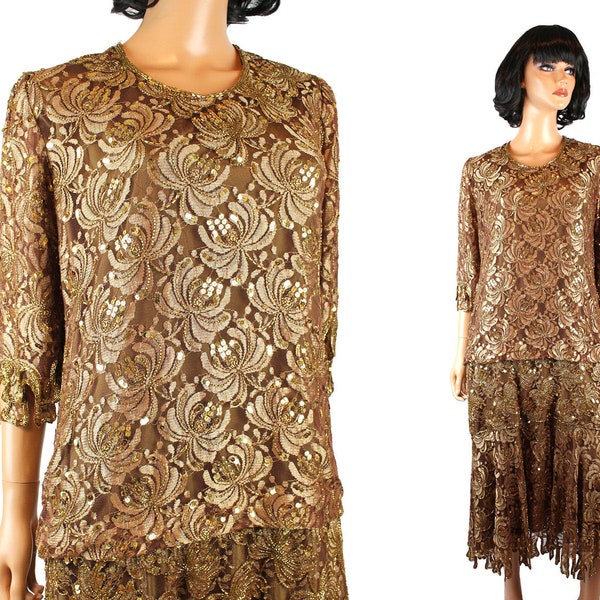 Brown Flapper Dress - Etsy
