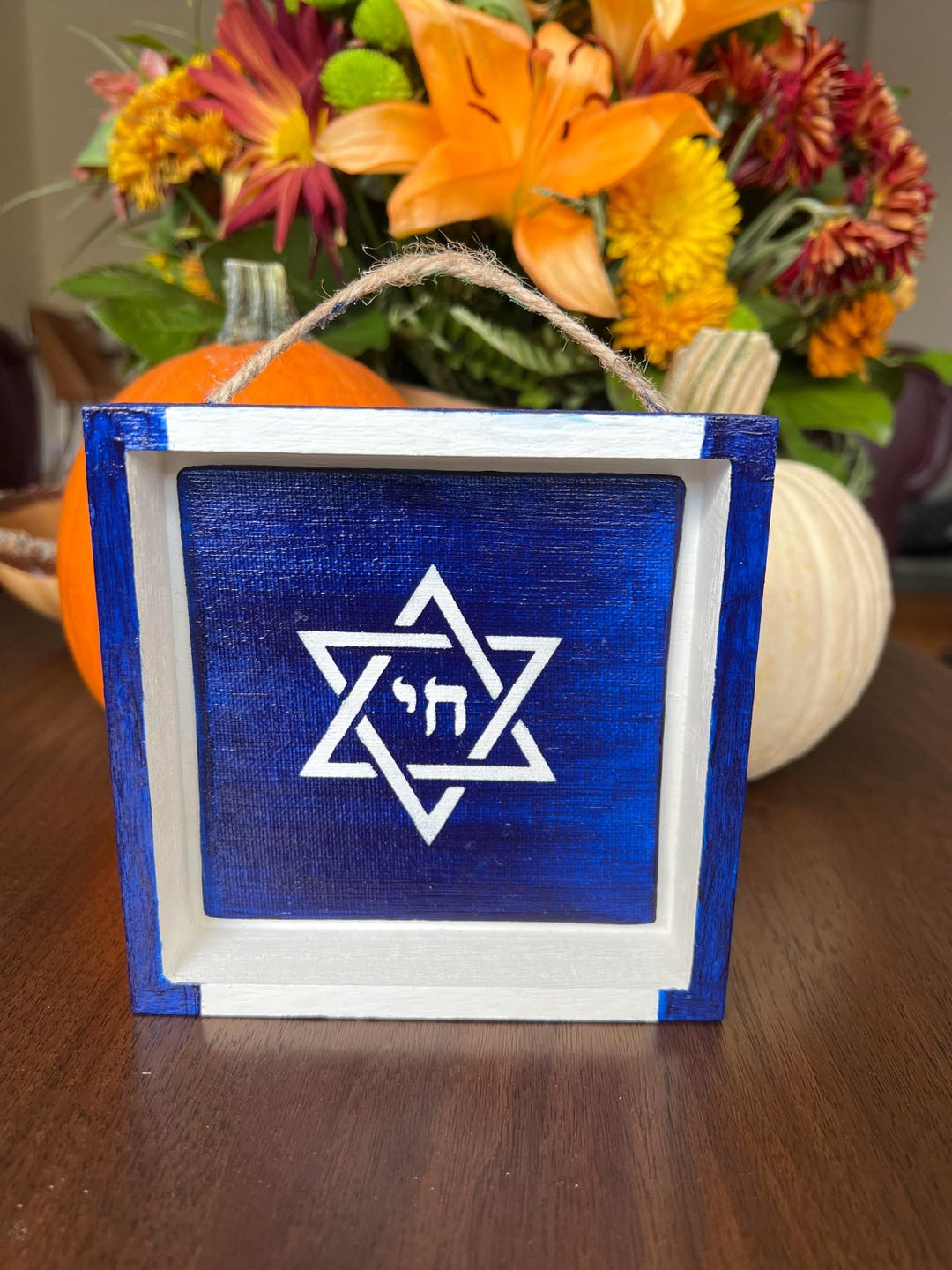 Star of David Hand-painted Shelf Sitter, Wall Decor Chanukah Bar Bat ...