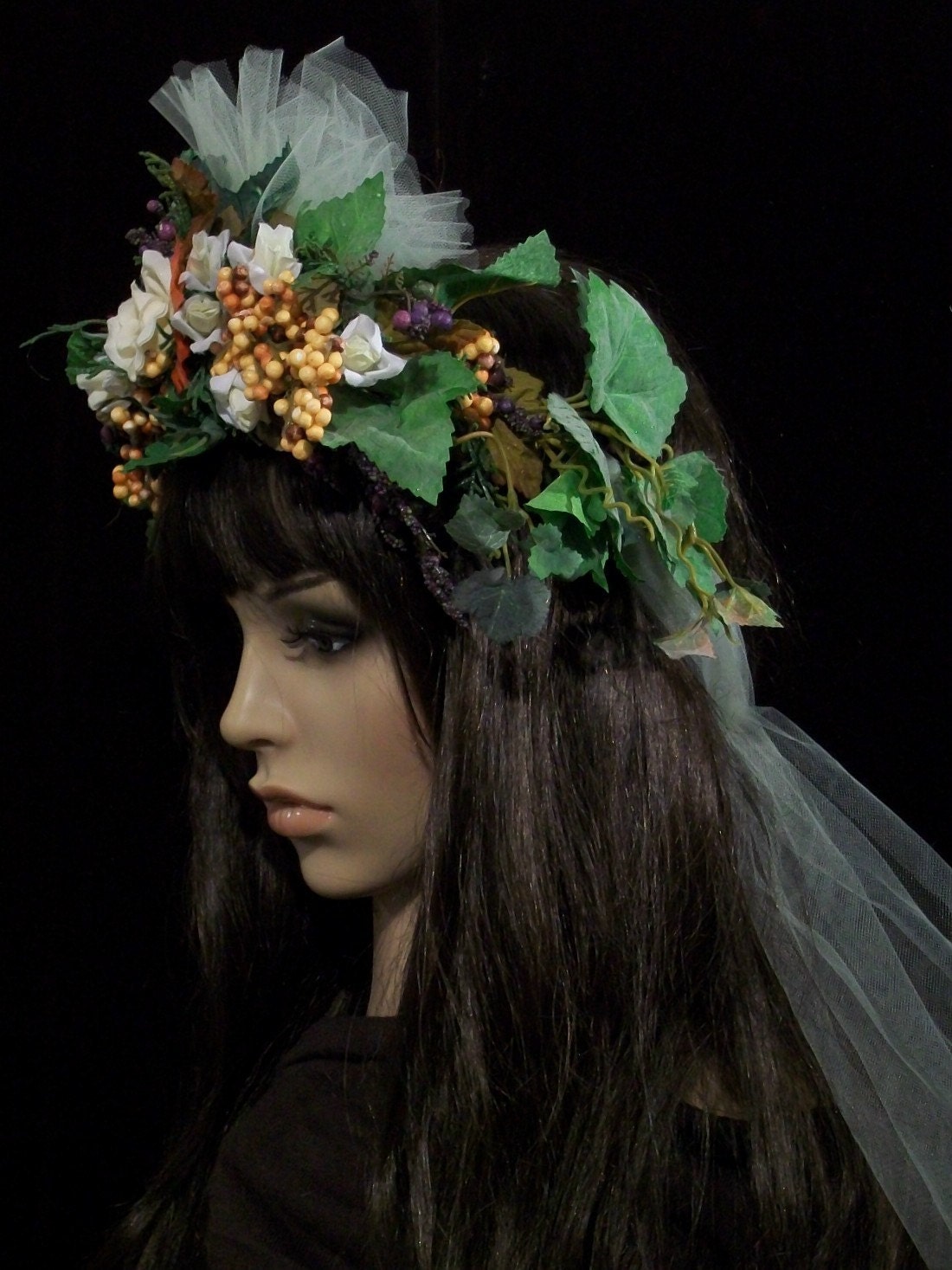 Woodland Renaissance Fairy Forest Rustic Halo Crown Head Wreath, Rose ...