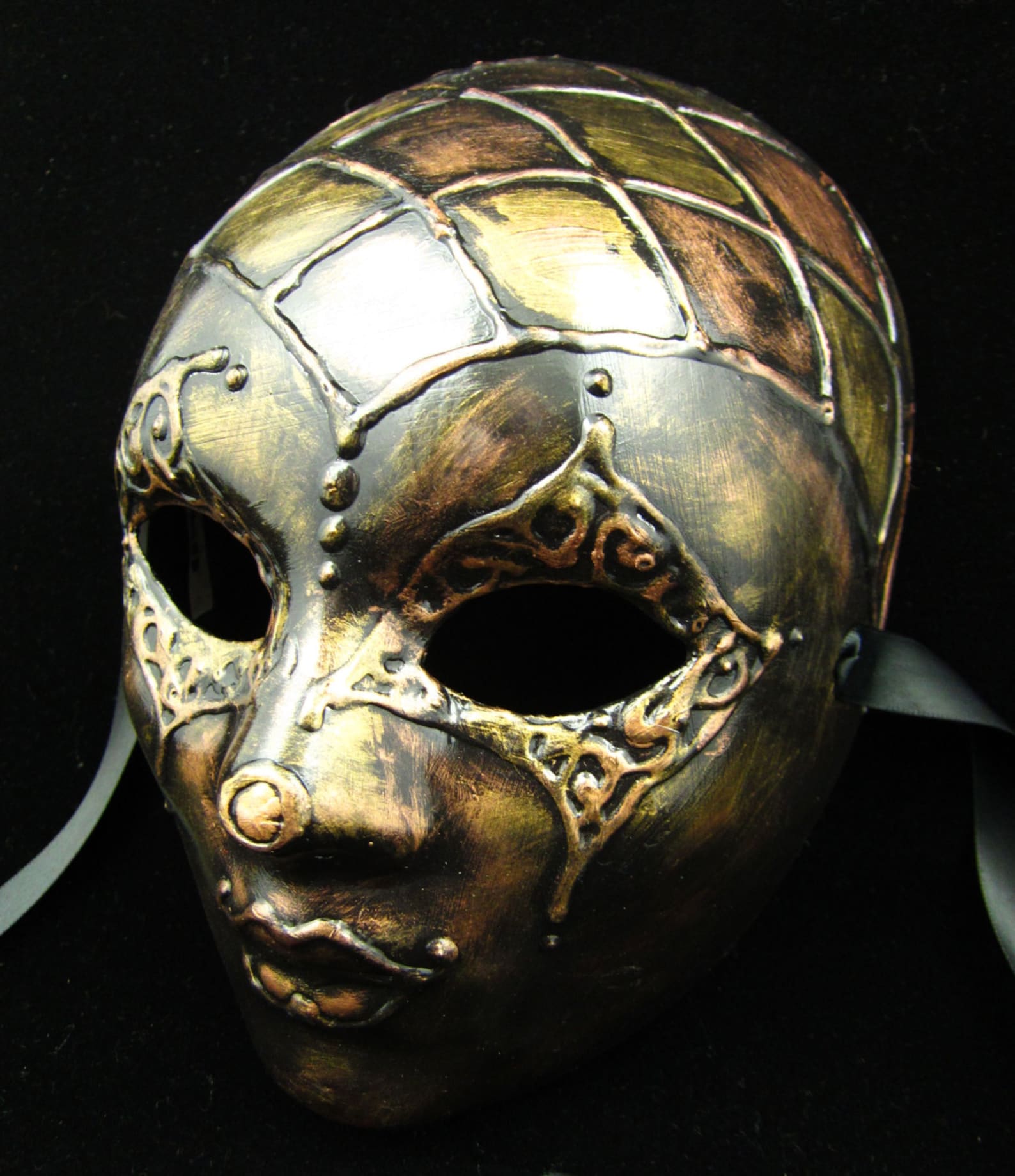 Riveted Mask Full Faced Harlequin Style Mask With Various - Etsy
