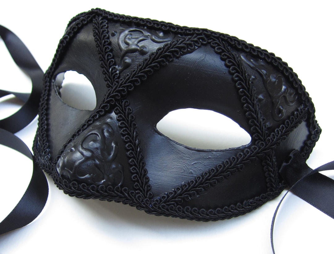 Black Masquerade Mask/men's Mask/men's Costume Mask/venetian Mask/men's ...