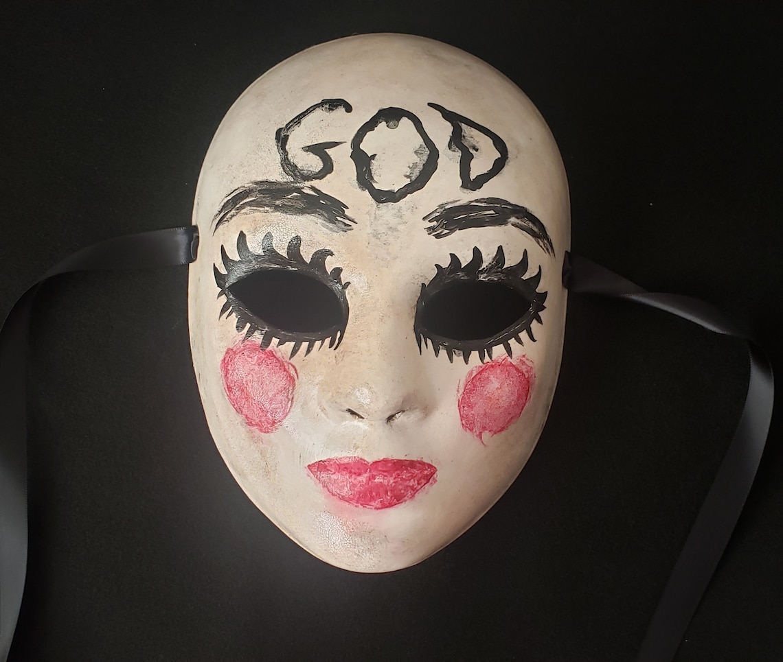 The Purge Inspired Doll Mask, Creepy Doll Mask, Doll Costume, Scary ...