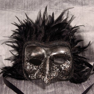 Grimoire Mask, Handmade Bird Shaped Paper Mache Mask in Silve and Black ...
