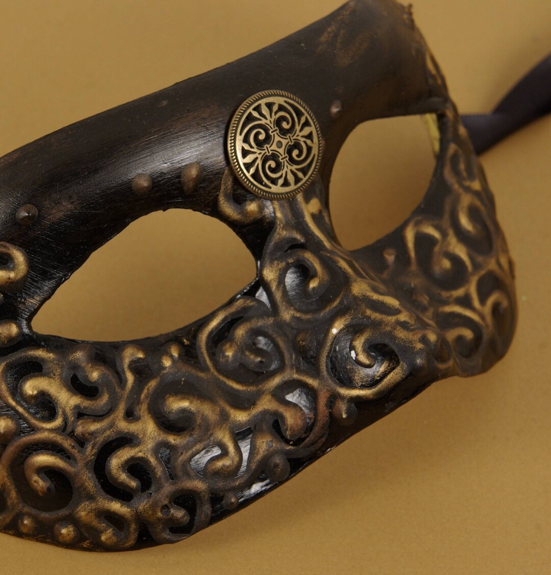 Black and Gold Mask/men's Mask/masquerade Mask/men's Costume/halloween ...