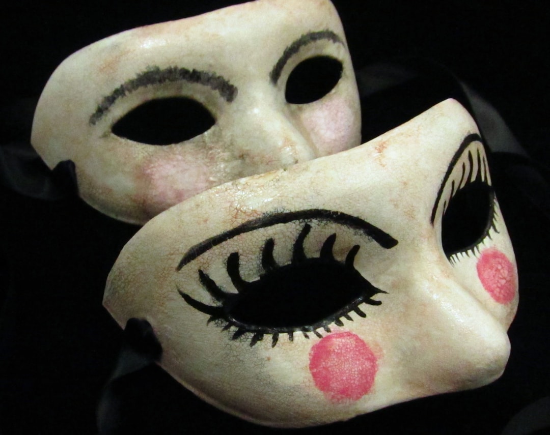 Dollfaced Couple Masks, Male/female Paired Faux Porcelain Baby Doll ...