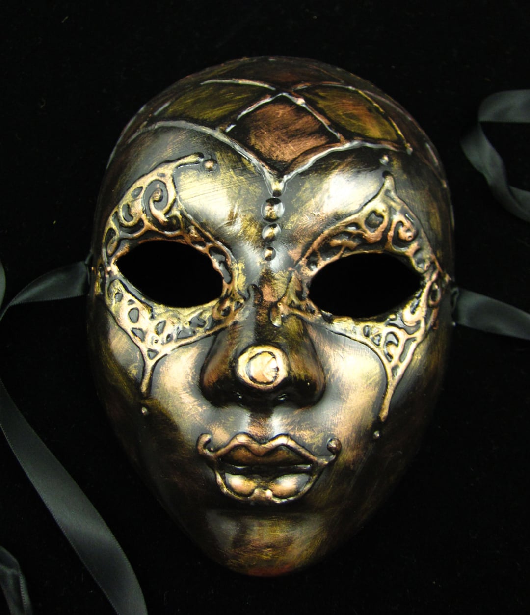 Riveted Mask, Full Faced Harlequin Style Mask With Various Metal ...