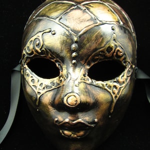 Riveted Mask, Full Faced Harlequin Style Mask With Various Metal ...