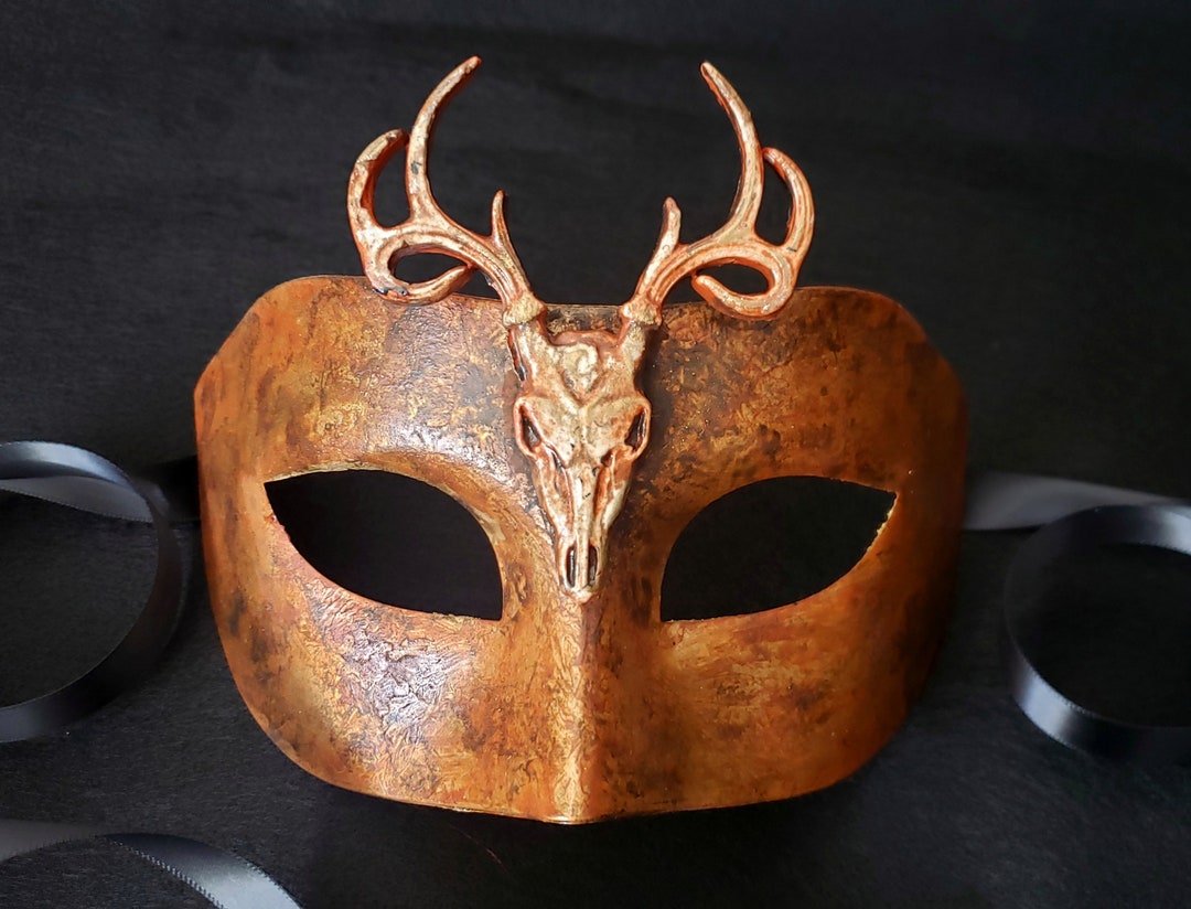 The Stag Mask, Mens Masquerade Mask, Skull Mask, Animal Costume ...
