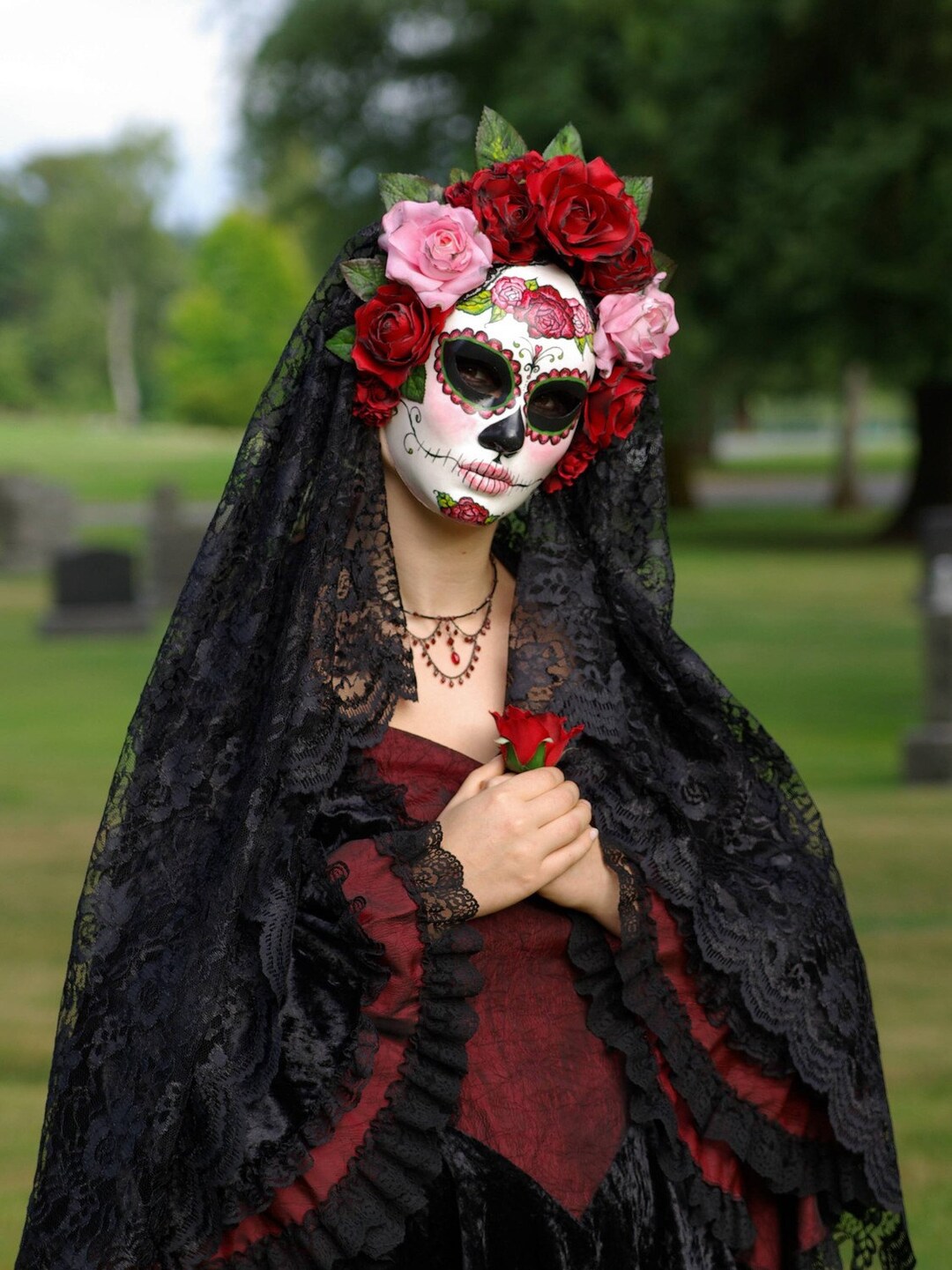 La Rosa Catrina Mask Day of the Dead Full Faced Paper Mache - Etsy