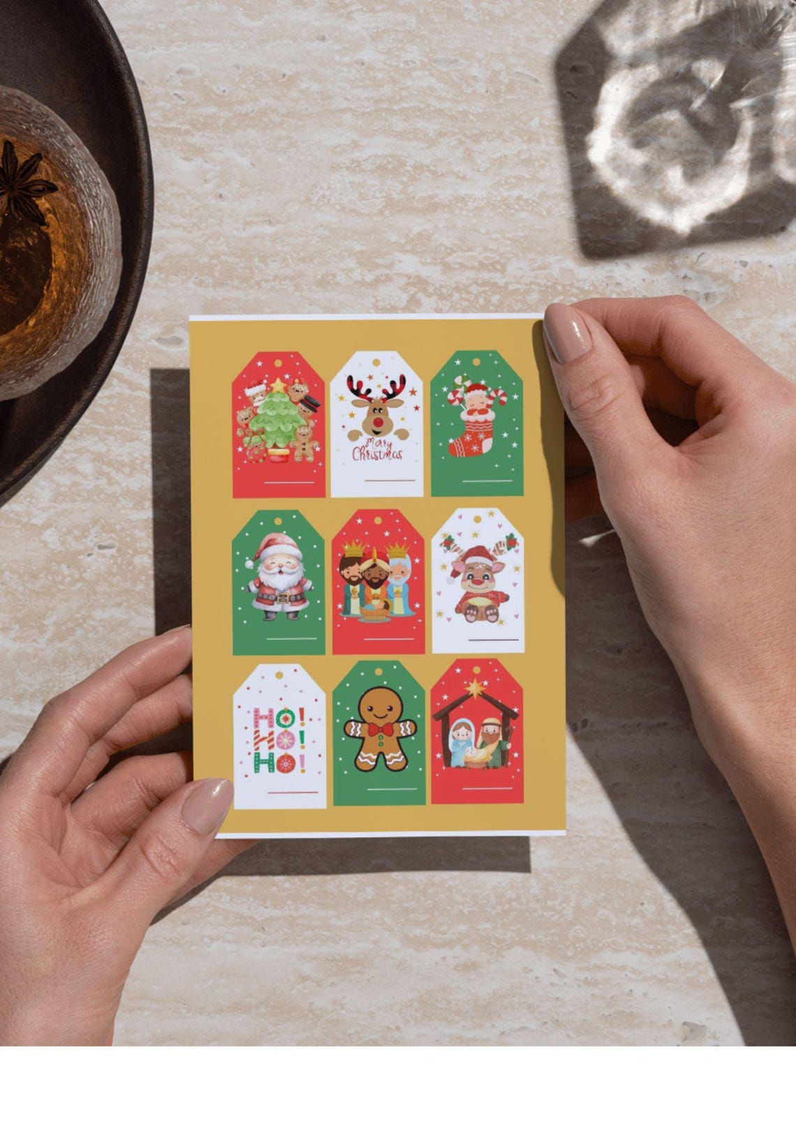 Christmas Gift Tags, Santa, Reindeer (PDF) - Etsy