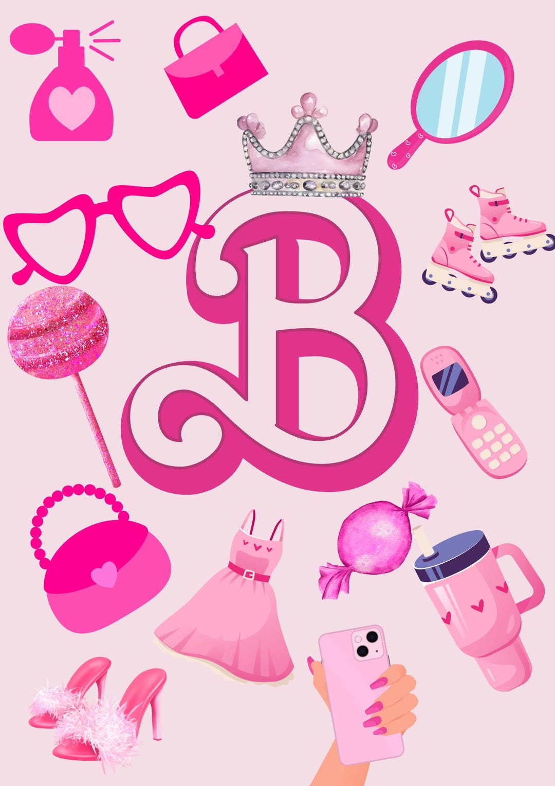 Barb Icons Bundle Logo Babe Doll Girly Pincess Pink PNG Paper Doll ...