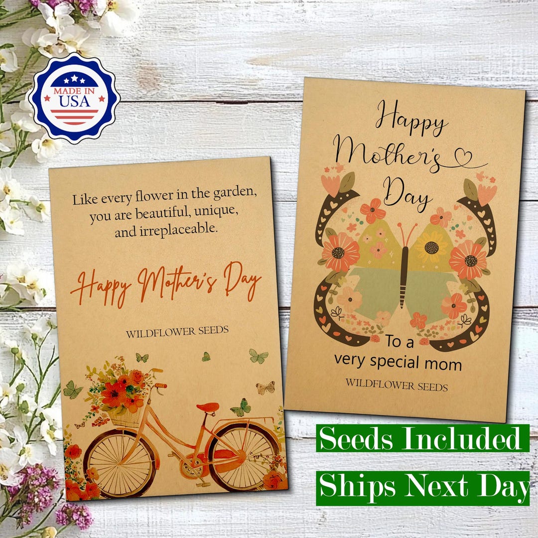 RUSH Mother's Day Seed Packets Favors Wildflower Seeds Mother's Day ...