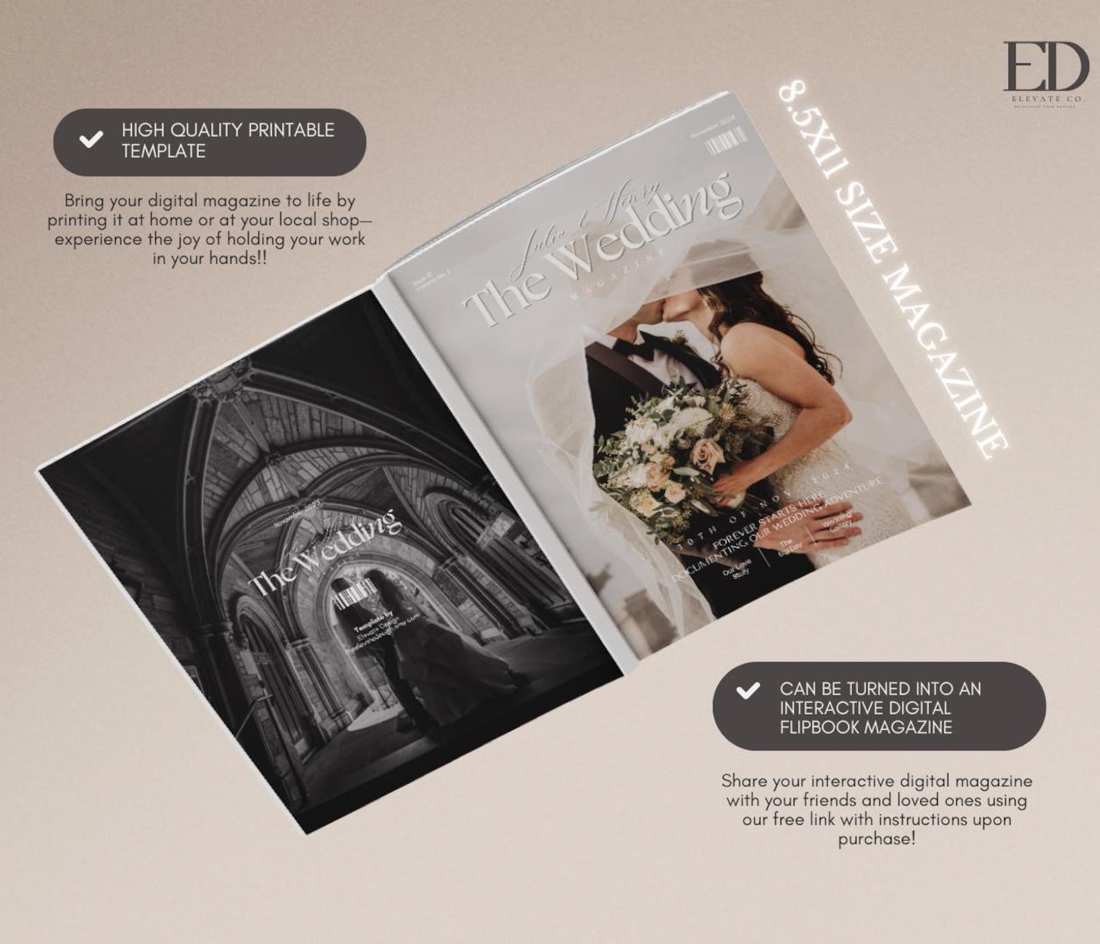 The Ultimate Wedding Program Magazine Editable Template Canva Template ...