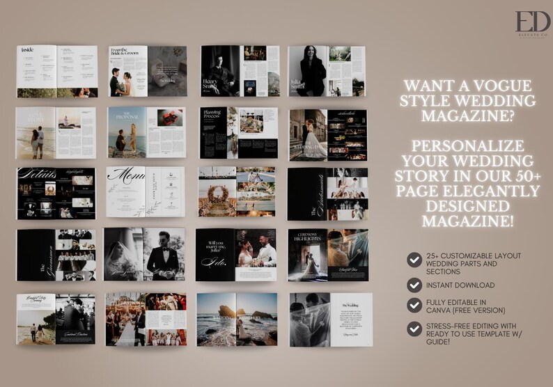 The Ultimate Wedding Program Magazine Editable Template | Canva ...
