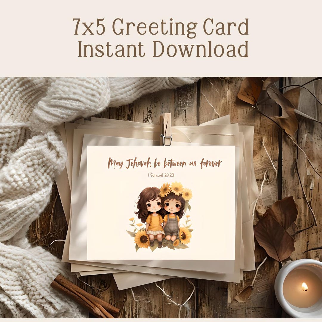 Best Friend JW Card – Girls With Sunflowers – “may Jehovah Be Between ...