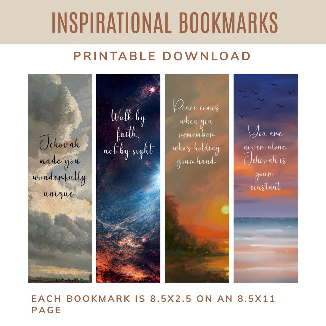 JW Inspired Printable Bookmark Set | Scripture Bookmarks | Spiritual ...