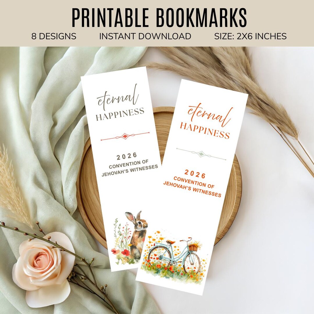 2026 JW Intl Convention Bookmark | Eternal Happiness | Spiritual ...