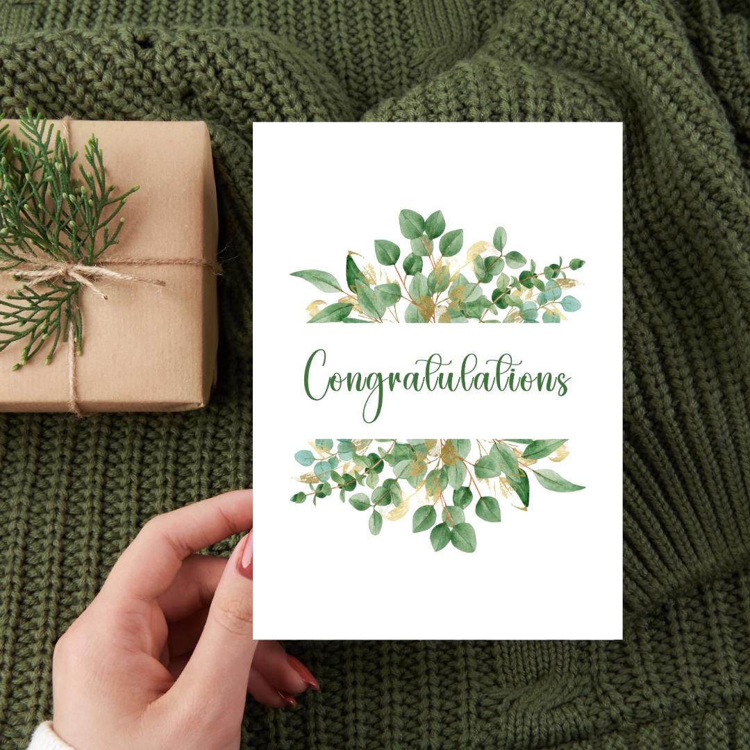 JW Baptism Card, Greenery - Etsy