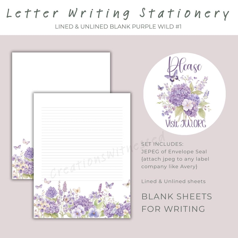 JW Letter Writing Stationery Printable | Printable Envelopes, Labels ...