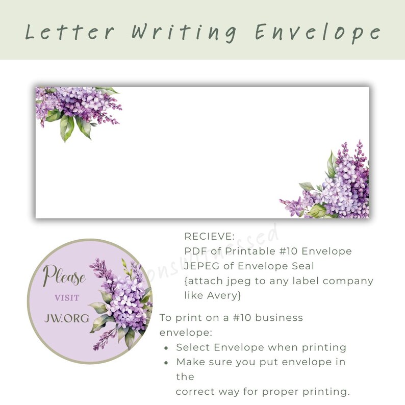 JW Letter Writing Set | Printable Stationery | Envelope and Seals (PDF ...