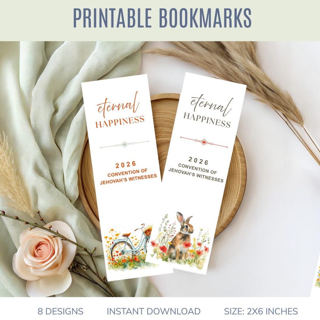 2026 JW Convention Bookmark | Eternal Happiness Spring Theme (digital ...