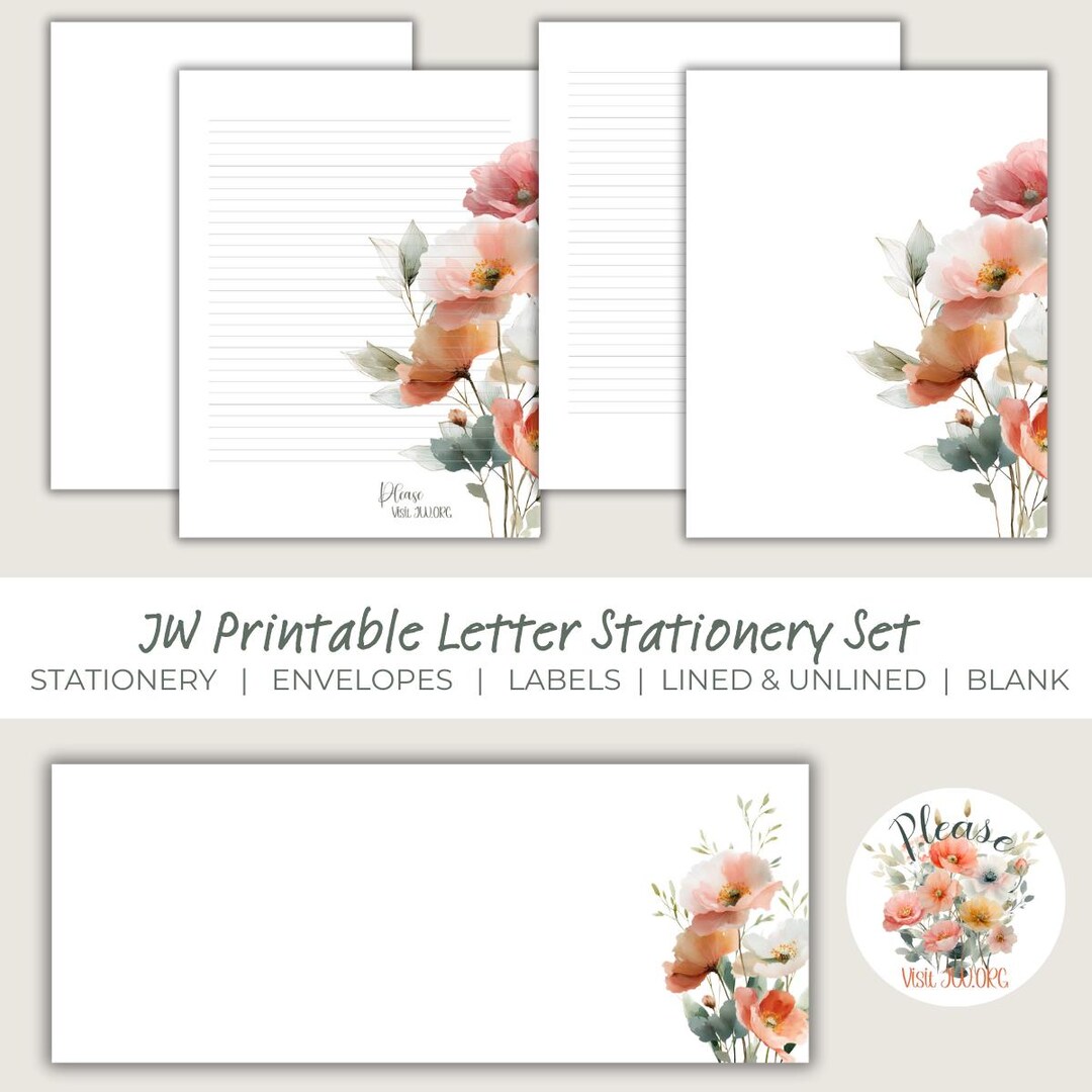 JW Letter Writing Stationery Printable | #10 Envelopes & Seals | PDF ...