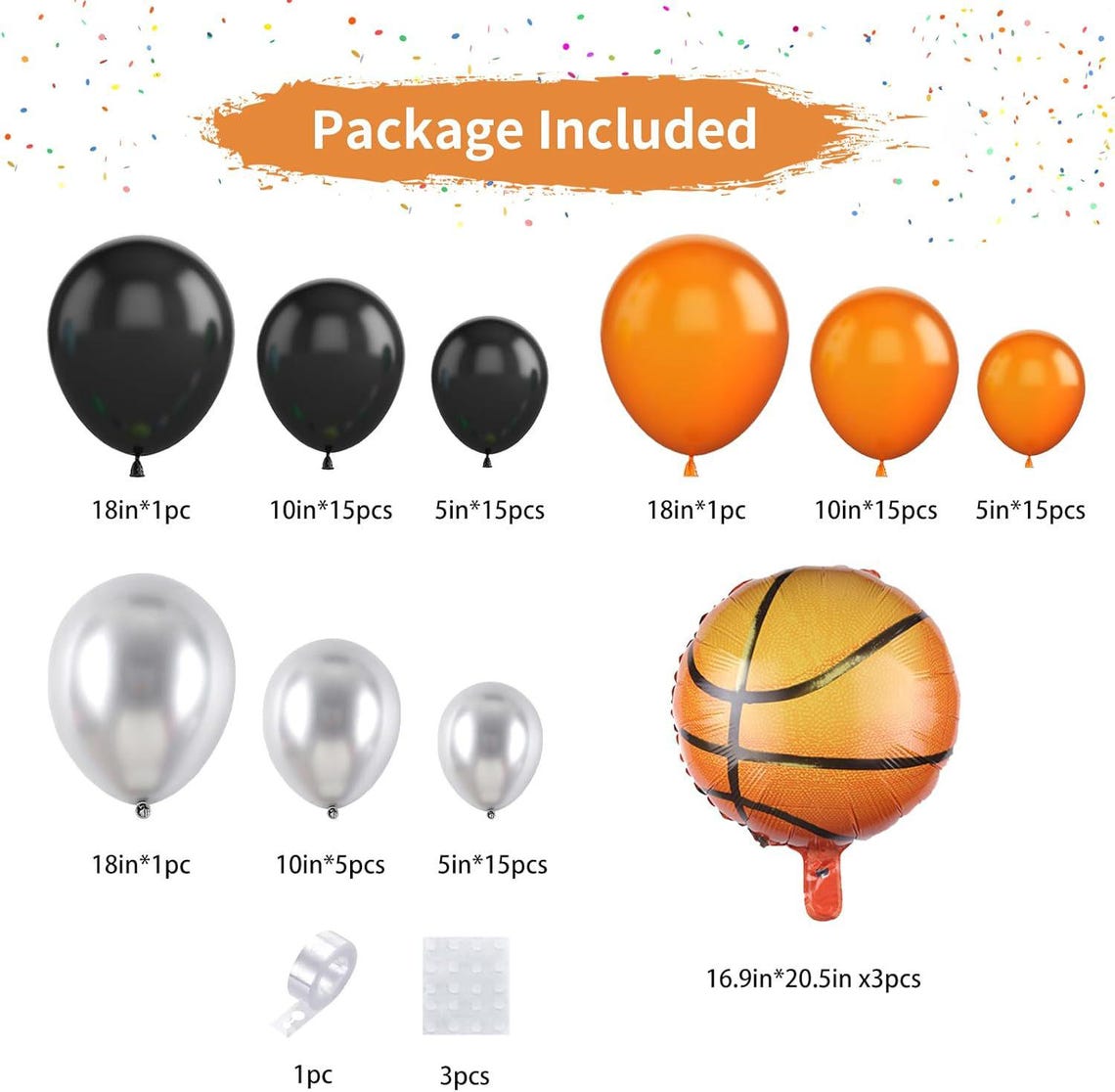 Basketball Theme Balloon Arch Set, Balloon Garland, Party Decoration ...