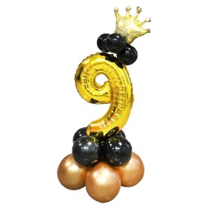 32inch Number Balloon Kit, Balloon Column, Black, Gold, Blue, Silver ...
